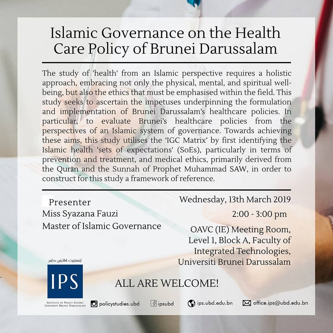 Islamic Governance on the Health Care of Brunei Darussalam - Institute ...